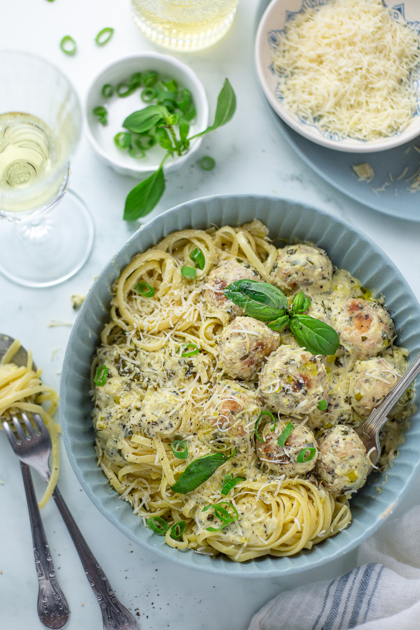 Mediterranean Spaghetti Meatballs - Dine With Tasha