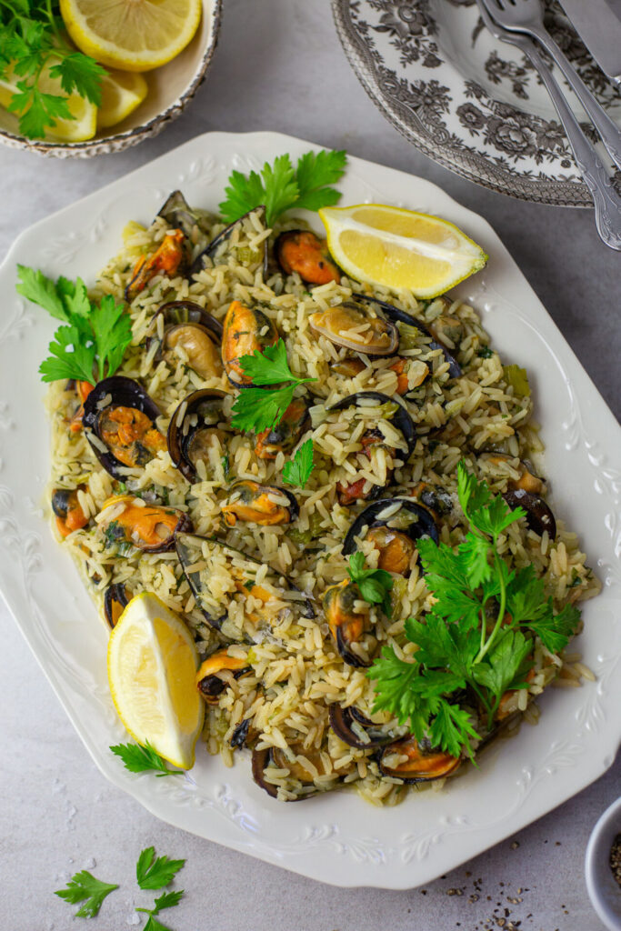 Greek Mussels with Rice Dine With Tasha