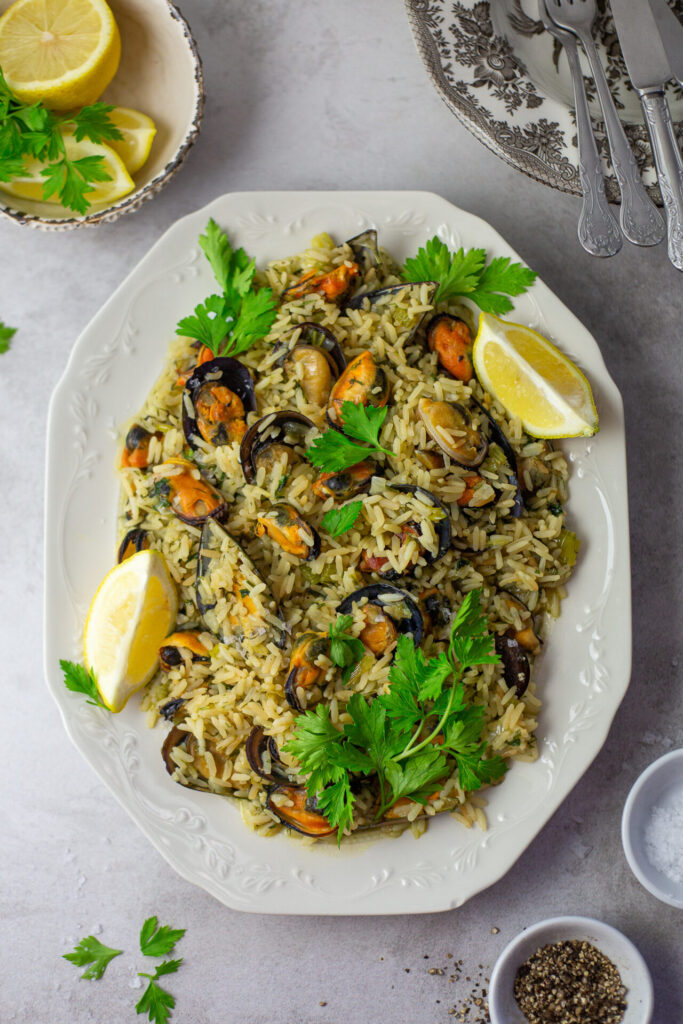 Greek Mussels with Rice Dine With Tasha
